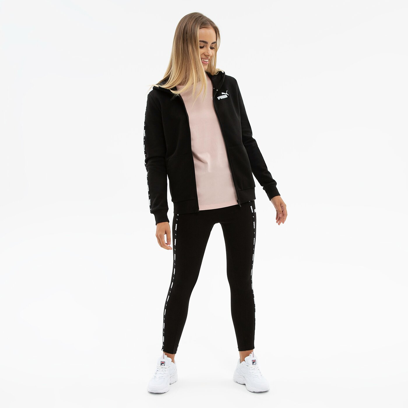 PUMA BLUZA ROZPINANA Z KAPTUREM POWER TAPE ZIP (670011 01) czarny ...