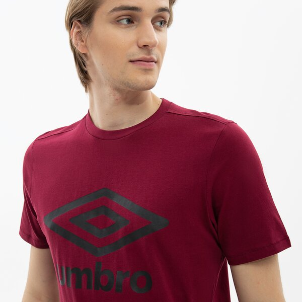 UMBRO T-SHIRT FW LARGE LOGO COTTON (65352U-75D) bordowy | Męskie Koszulki | 50 style