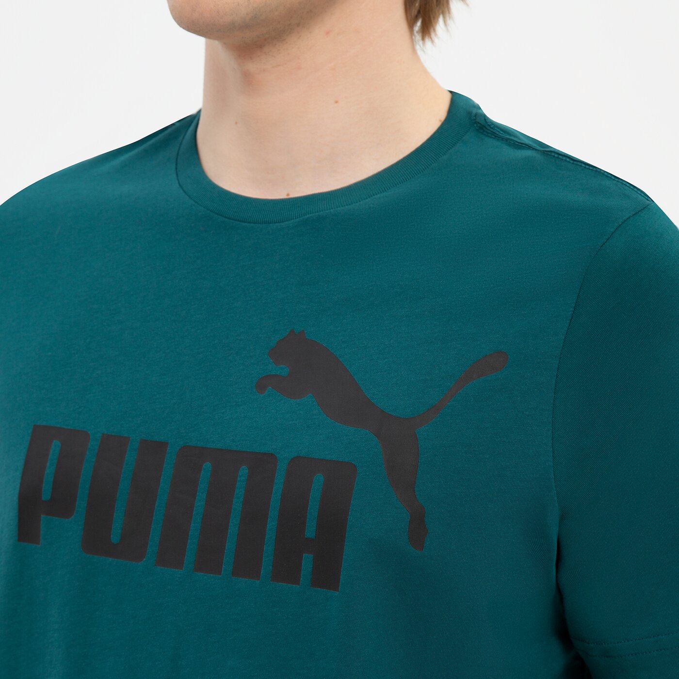 PUMA T-SHIRT ESS LOGO TEE (S) (586667 20) zielony | Męskie Koszulki ...