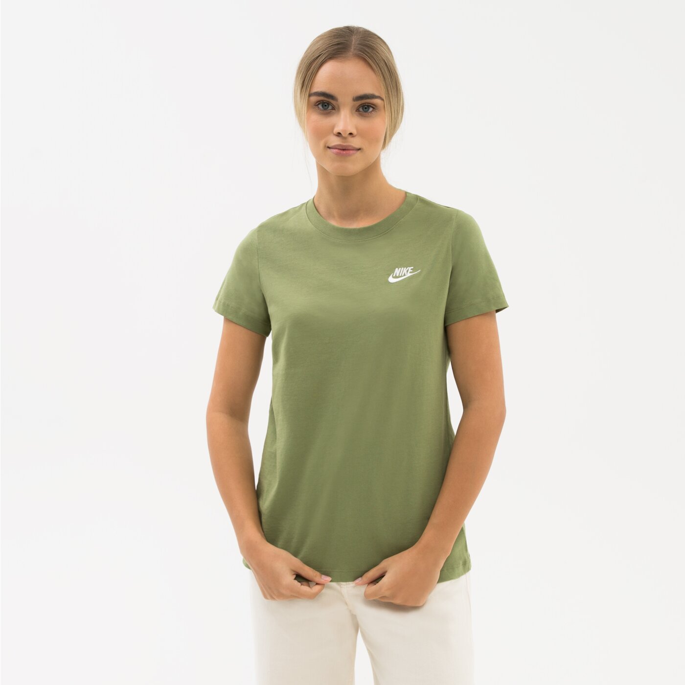 NIKE T SHIRT ESSENTIAL SHORT SLEEVE DN2393 334 Zielony Damskie NIKE T SHIRT ESSENTIAL SHORT SLEEVE DN2393 334 Zielony Damskie