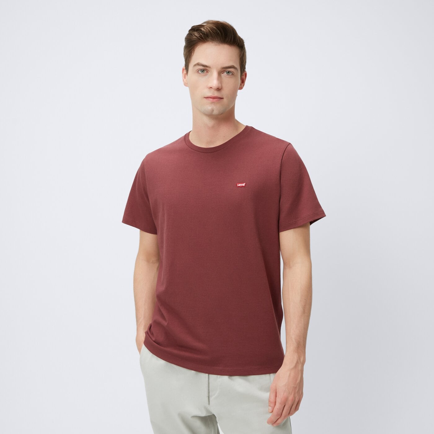LEVI'S T-SHIRT SS ORIGINAL HM (56605-0199) bordowy | Męskie Koszulki ...