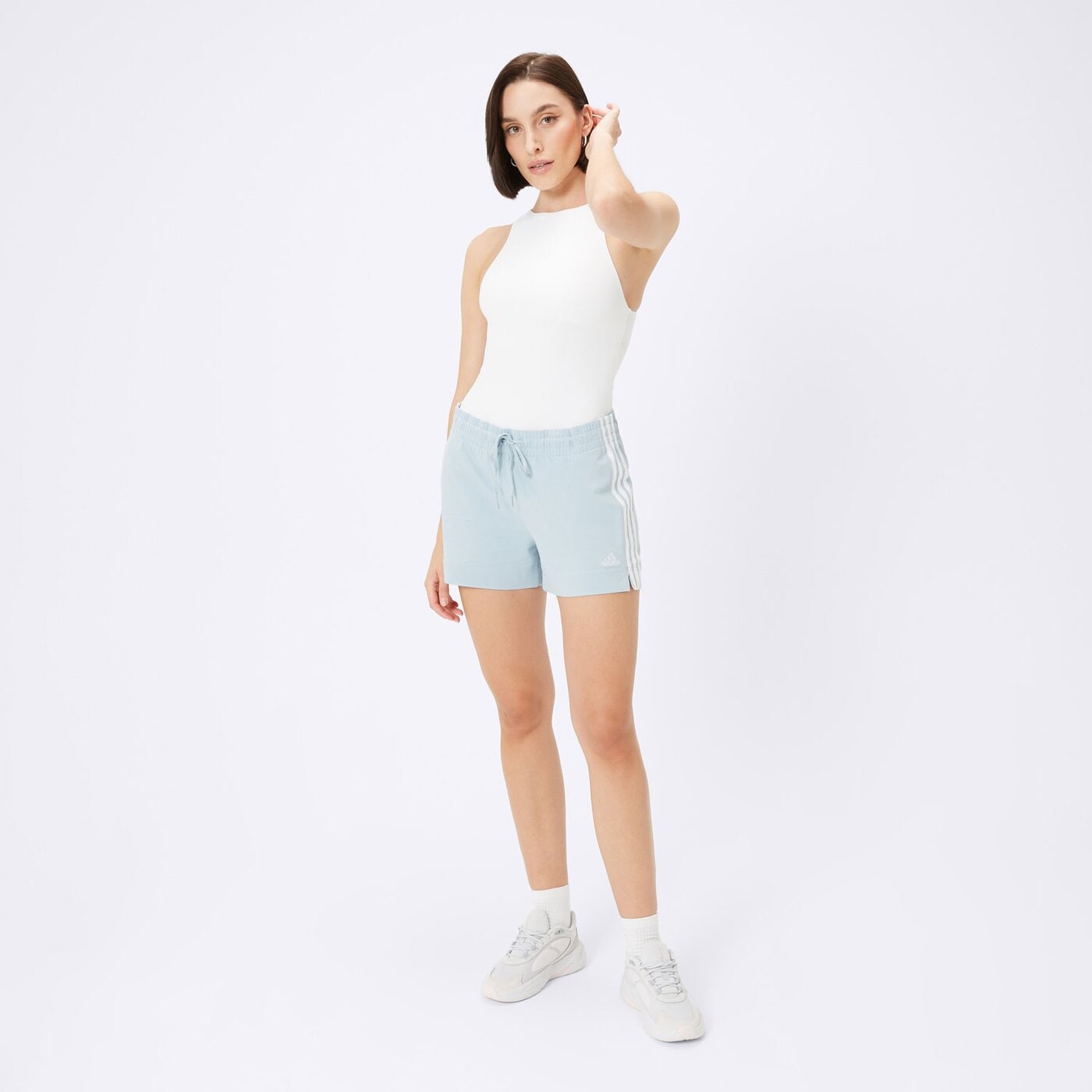 ADIDAS SZORTY W 3S SJ (IR7460) niebieski | Damskie Spodenki | 50 style