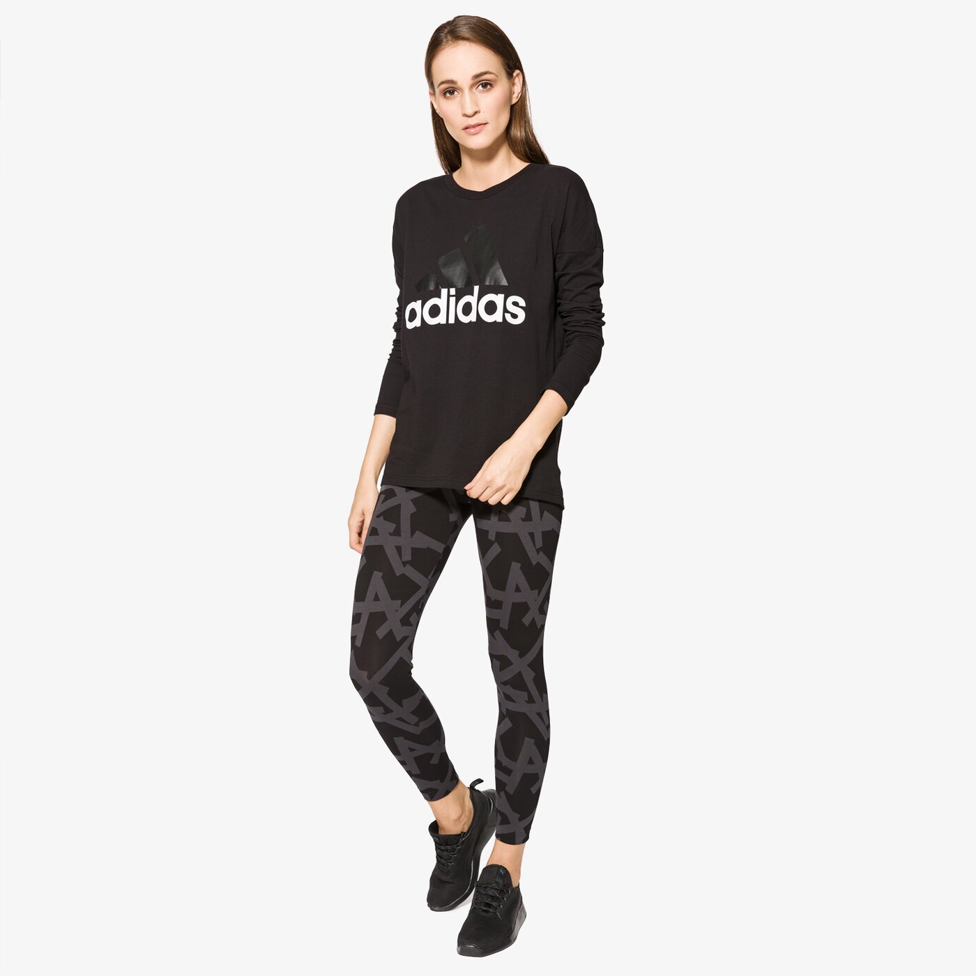 ADIDAS T-SHIRT LS ESS LI LS (B45746) czarny | Damskie Koszulki | 50 style
