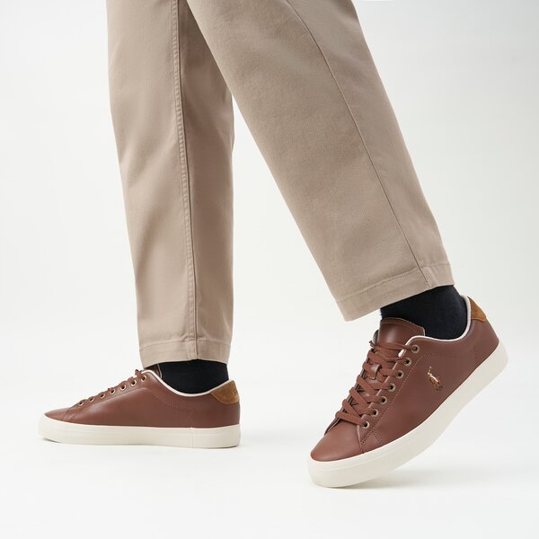 POLO RL LONGWOOD SNEAKERS LOW TOP LACE (816879935001) BRĄZOWY | Męskie ...