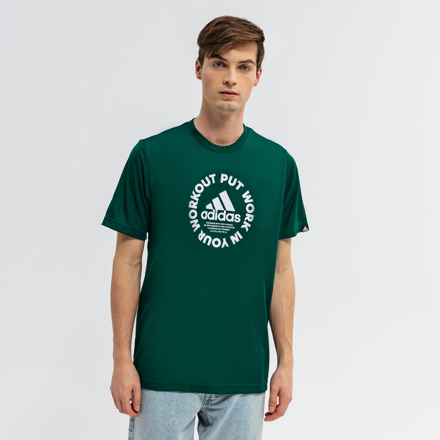 ADIDAS T-SHIRT SS M WRKT SLGN T (GS6266) zielony | Męskie Koszulki | 50 style