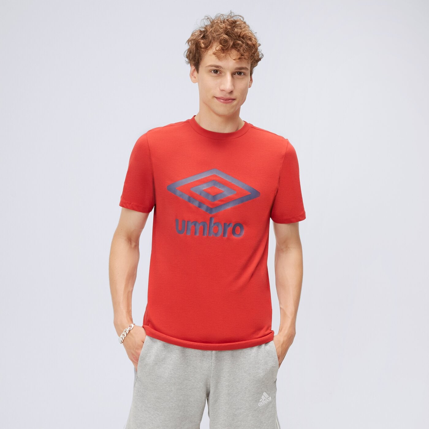 UMBRO T-SHIRT FW LARGE LOGO COTTON (65352U-LKG) czerwony | Męskie Koszulki | 50 style